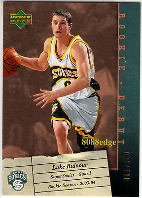2006-07 ROOKIE DEBUT BRONZE PARALLEL #91: LUKE RIDNOUR #26/100 "NO ...