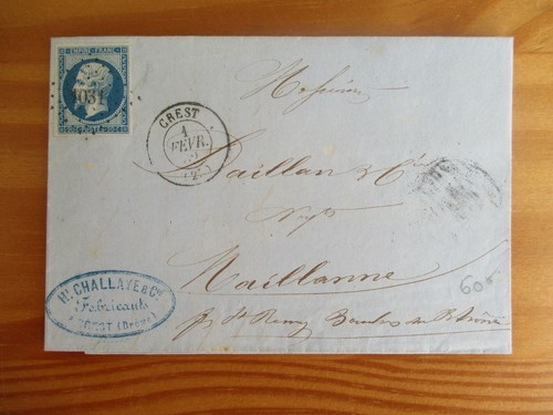 YT 14/ 1862 LETTRE CLASSIQUE DEPUIS CREST (26) A MAILLANNE (13) | eBay