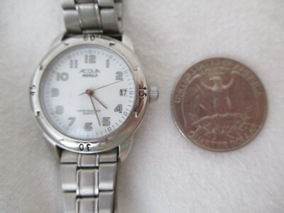 Acqua Women's Water Resistant Silver Toned Link Band Wristwatch | eBay