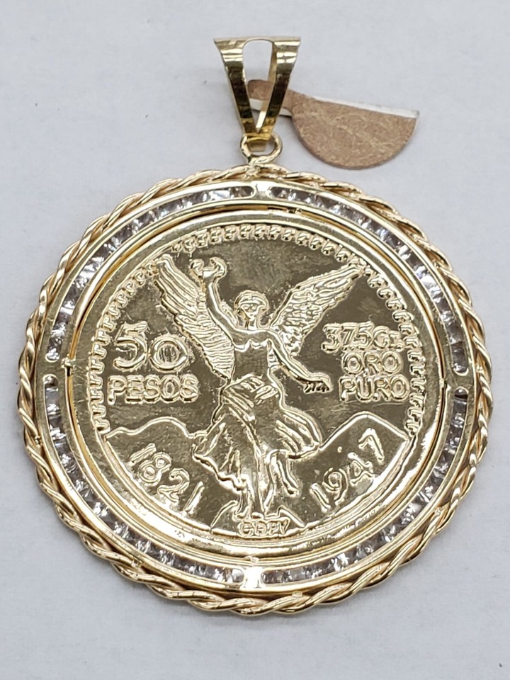 14k solid gold thinner 50 pesos centenario Coin Bezel Frame pendant | eBay