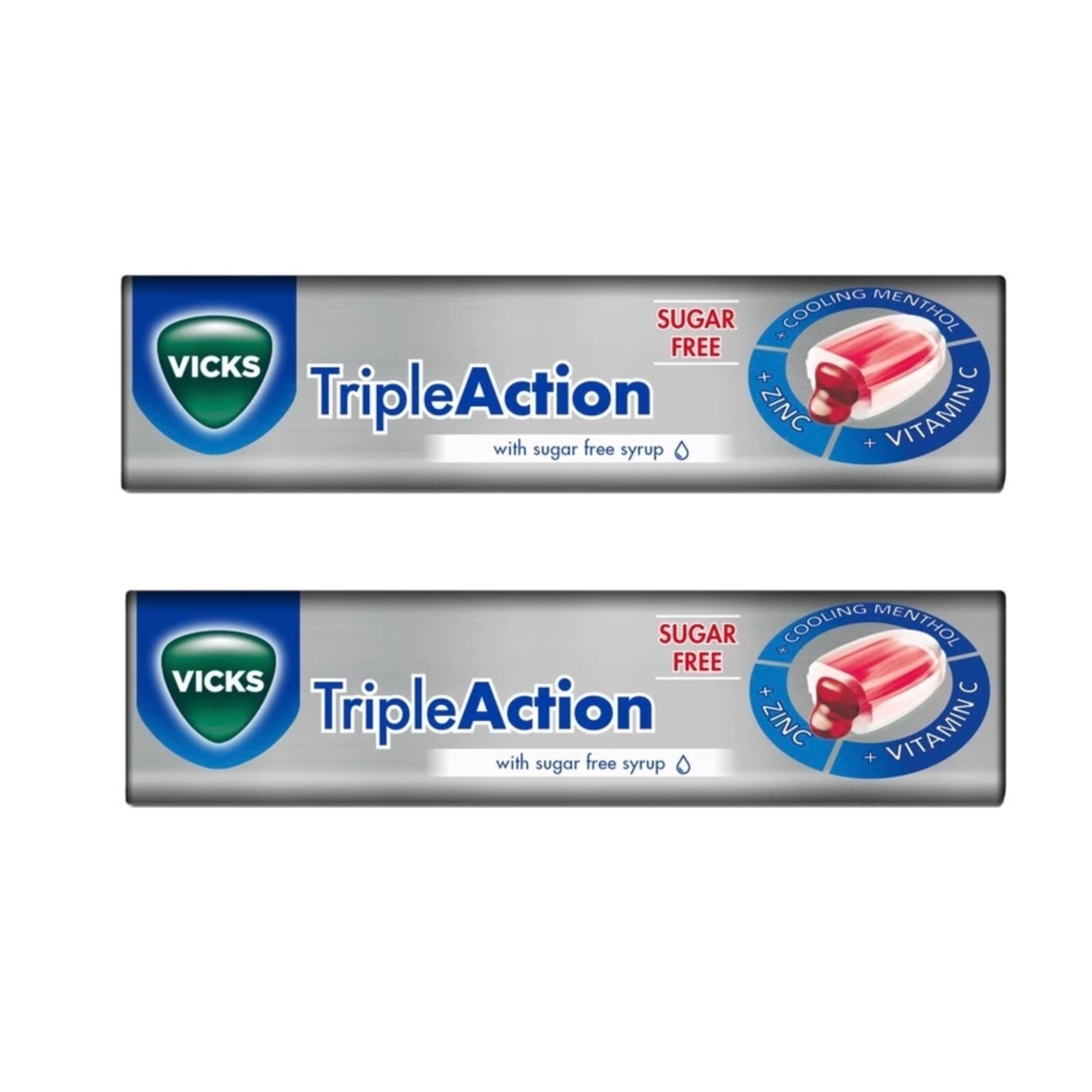 2x Vicks Triple Action Boiled Sweets Blackcurrant Sugar Free Sore ...