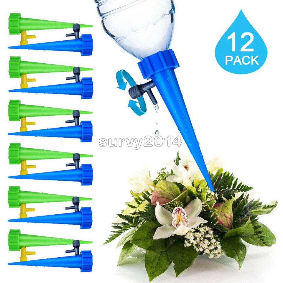 12PCS Automatic Self Watering Spikes System Garden Home Plant Pot Water ...