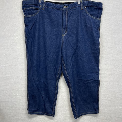 King Size Men’s 50 Waist Dark Wash Blue Denim Jeans Adjustable Waist ...