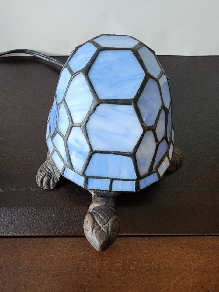 Tiffany Style Stained Glass Turtle Lamp - Blue | eBay
