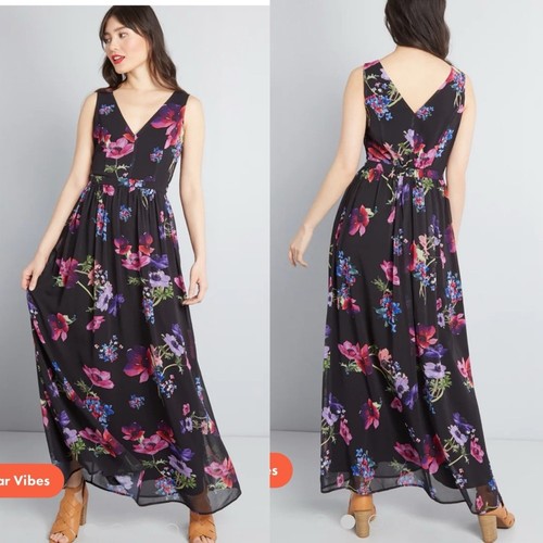 Modcloth Floral Sleeveless Muster The Length Maxi Dress | eBay