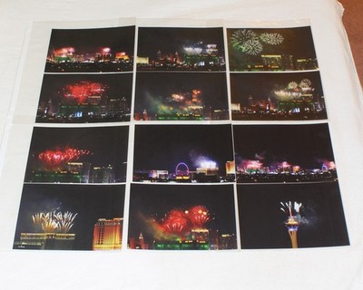 Lot of (12) 5x7" Prints, (Signed), Las Vegas Fireworks, Wall Decor ...