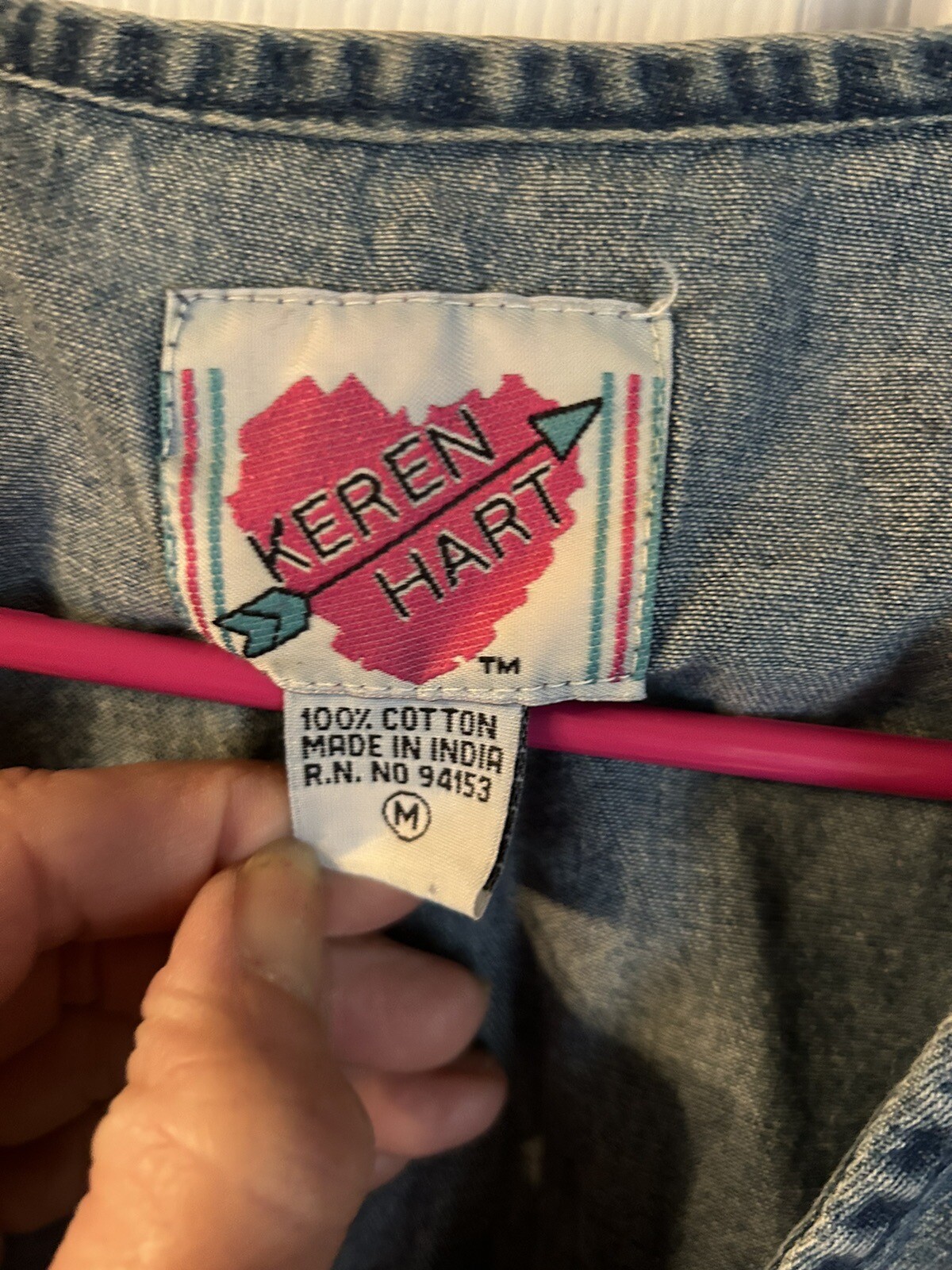 Vintage Keren Hart Embroidered Denim Farm Vest Cows P… - Gem