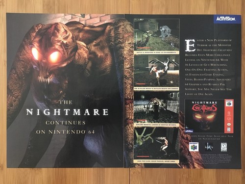 1997 Nightmare Creatures N64 PS1 Playstation 1 Print Ad/Poster Horror ...