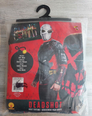 Mens Suicide Squad Dead Shot Adult Costume Cosplay Halloween Costume Sz ...