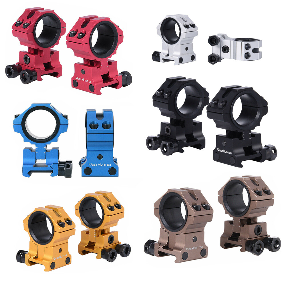 1''/30mm WestHunter High Adjustable Raise Scope Rings 20mm Picatinny ...