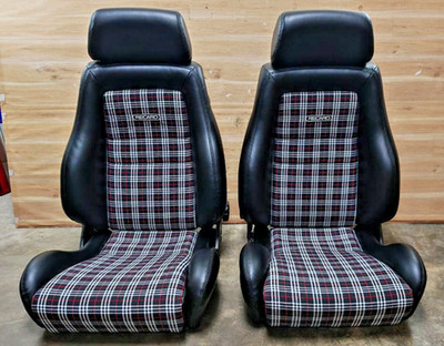 RECARO LS Solid Headrest Retro Classic Tartan Plaid Checkered JDM ...