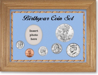 Blue Framed Deluxe Birth Year Coin Gift Set For Boys, 2002 | eBay