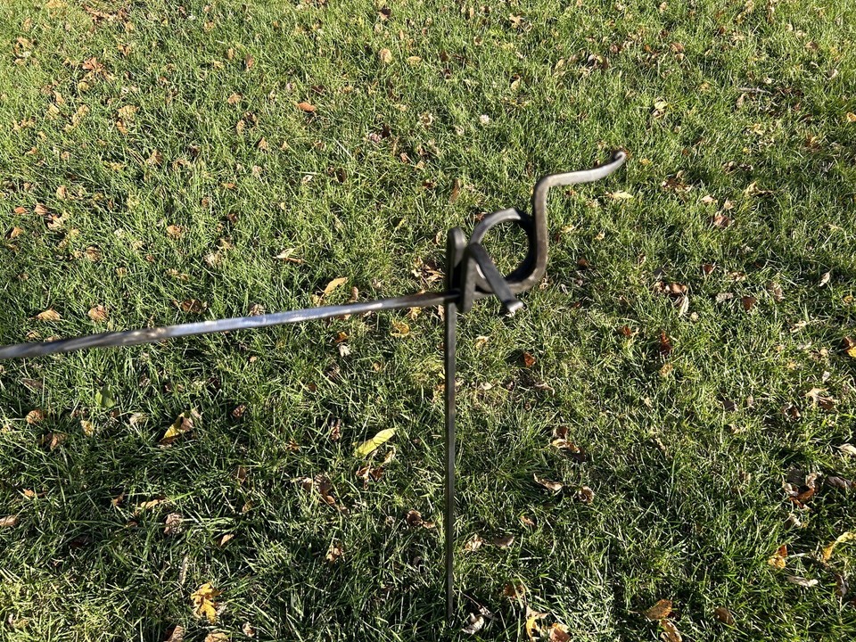 3 Hook Hand forged Rustic Cowboy Portable Campfire Fire Spit and Tripod ...