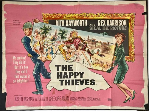 Happy Thieves Original Quad Movie Poster Rita Hayworth Rex Harrison ...