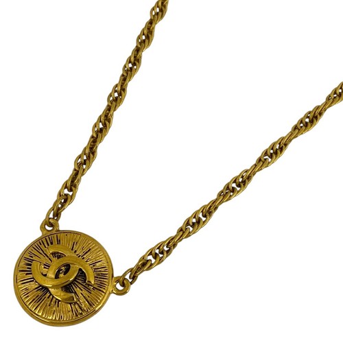 CHANEL Coco Mark Chain Necklace Round Necklace GP Gold for Women | eBay