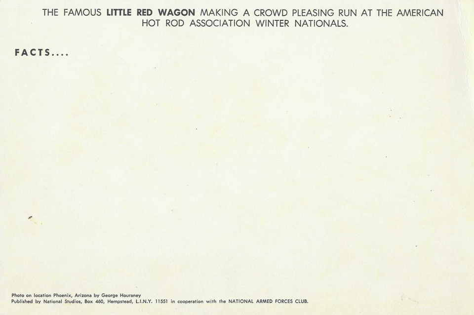 LITTLE RED WAGON Bill Maverick Dodge Wheelstander Handout Hero Card 5x9 ...