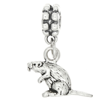 Sterling Silver 3D Beaver Dangle Bead | eBay