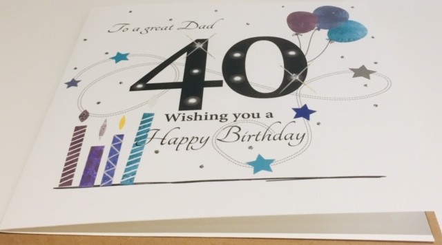 Dad 40th Happy Birthday Greeting Card With Balloons - Rush Design | eBay UK