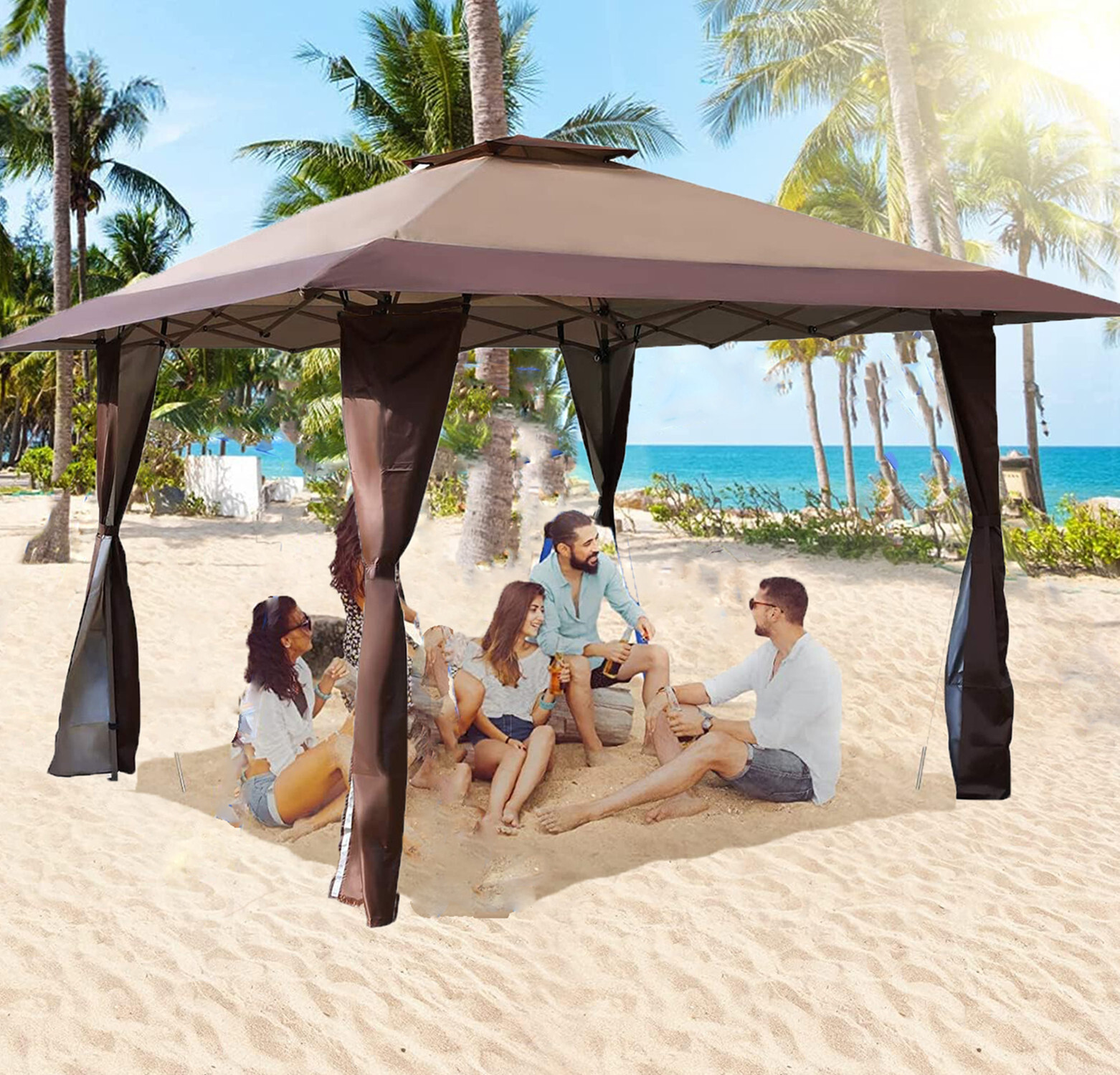 13' x 13' Pop Up Canopy Gazebo Adjustable Awning Waterproof Wedding ...