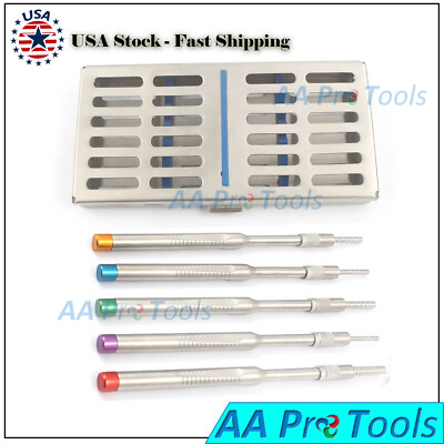 5 Sinus Lift Osteotomes Kit Off Set Straight With Sterilization Mesh ...