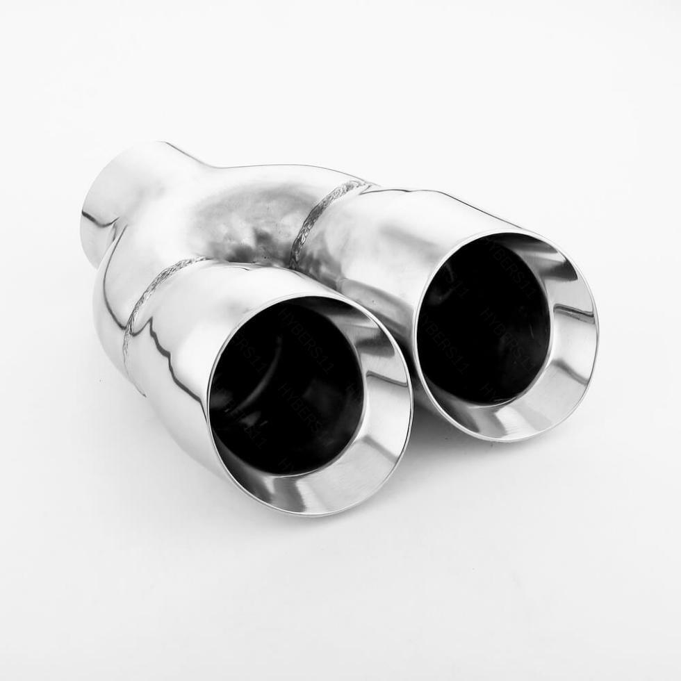Pair Quad Staggered Dual Wall 4" Out Exhaust Tips 3" Inlet Stainless ...