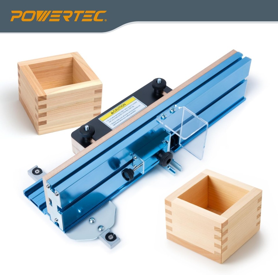 POWERTEC Adjustable Box Joints Jig for Table Saws and Router Tables ...