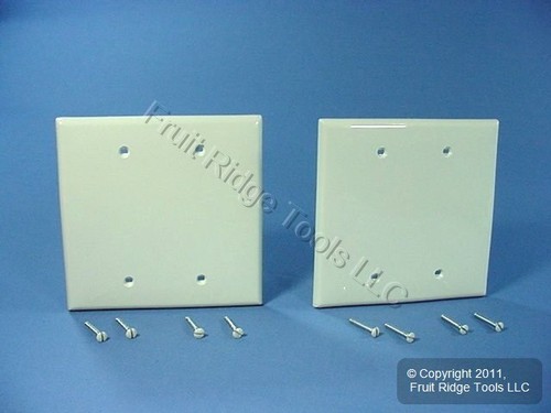 Leviton PJ23-T Light Almond 2-Gang Blank Unbreakable Midway Cover Box ...