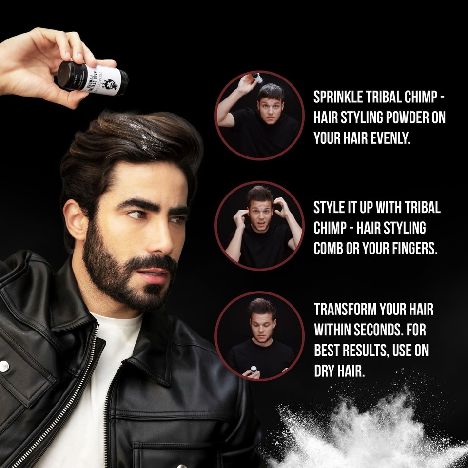 Tribal Chimp Hair Styling Powder for Men & Women – Hair Volumizer ...