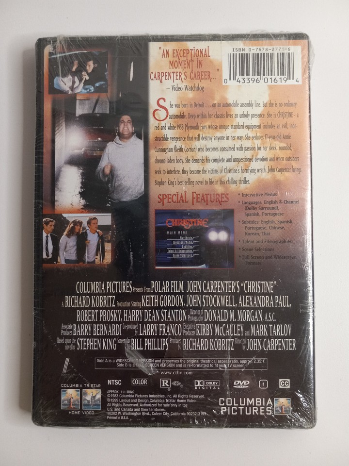 John Carpenter's Christine (DVD, 1999) FACTORY SEALED | eBay