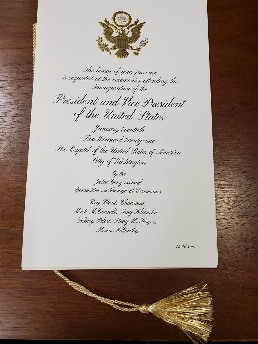 Invitation To The Presidents Inaugural
