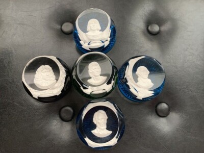 Baccarat Crystal Franklin Mint Paperweights Great Leaders Cameos 5/12 ...