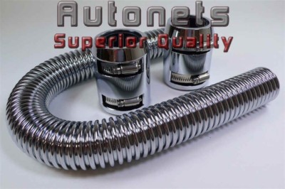 12" Stainless Steel Radiator Hose Kit Chrome Aluminum End Cap Street ...