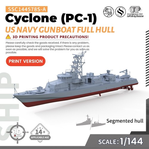 SSMODEL 1/144 Military Model Kit US Navy Cyclone (PC-1) Gunboat FULL ...