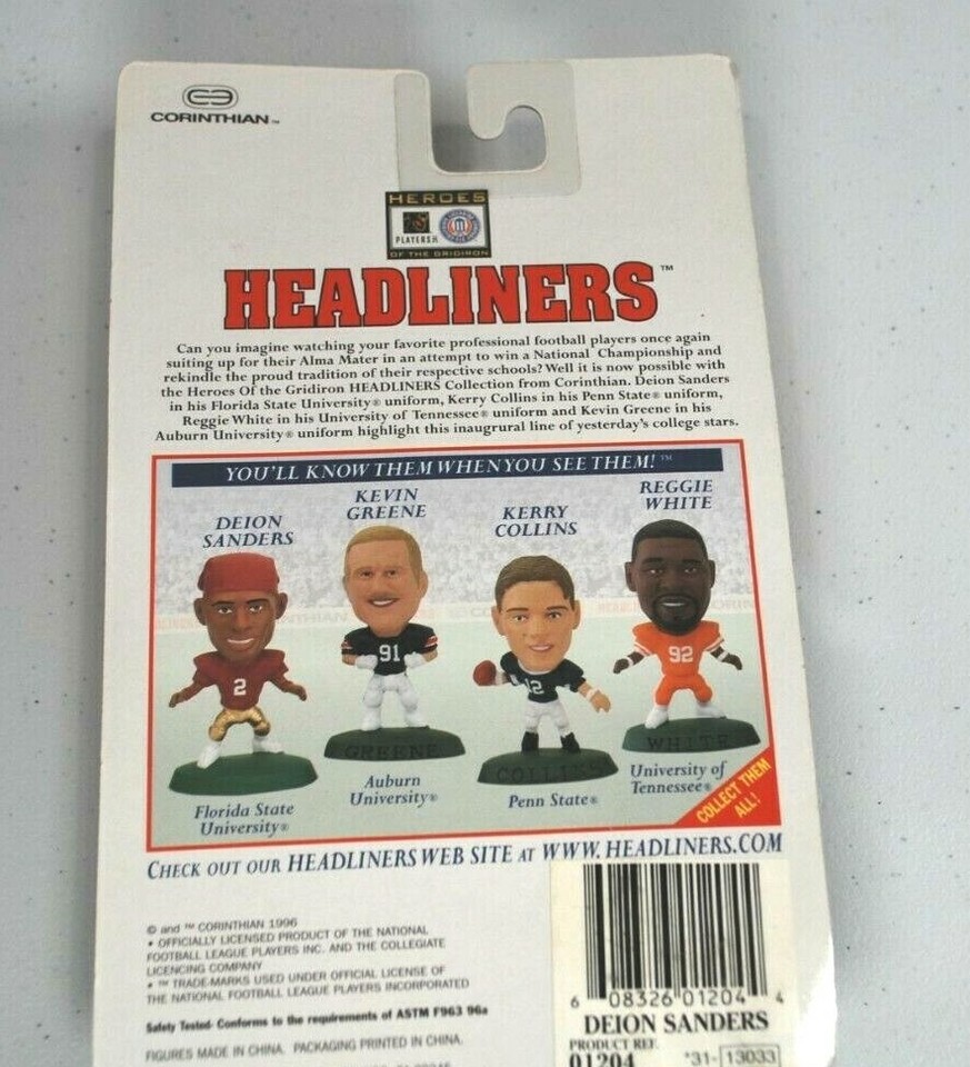 Vintage 1996 NFL Corinthian Headliners Deion Sanders Florida State ...