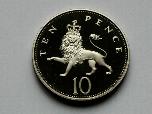 1986 UK (British) 10 Pence Queen Elizabeth II Proof Coin - MS++ UNC ...