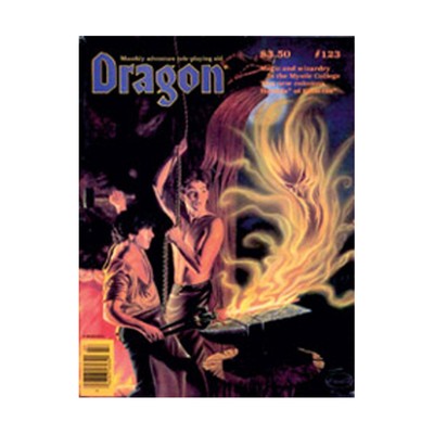 TSR Dragon Magazine #123 "Magic and Wizardry in the Mystic College" Mag ...