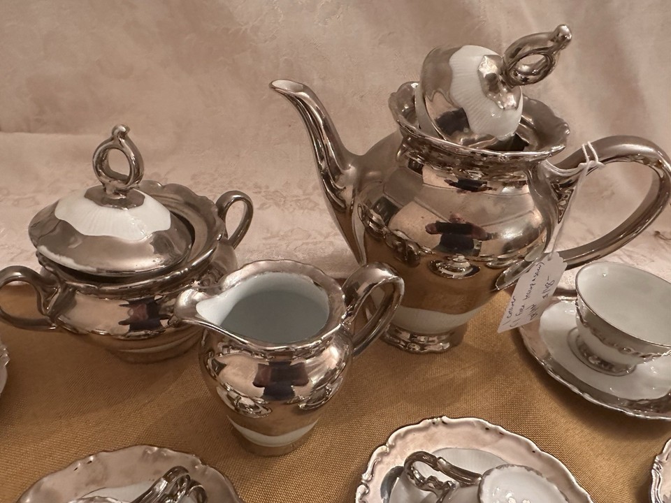 1953 Bavarian China Demitasse Set 11 Cups/Saucers;1 Coffee Pot; Sugar ...