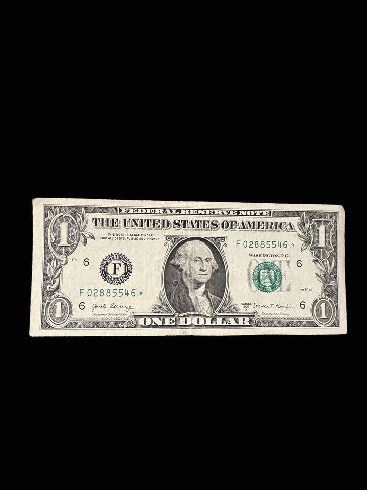 $1 Dollar Bill Star Note Replacement Note Series 2017A Federal Reserve ...