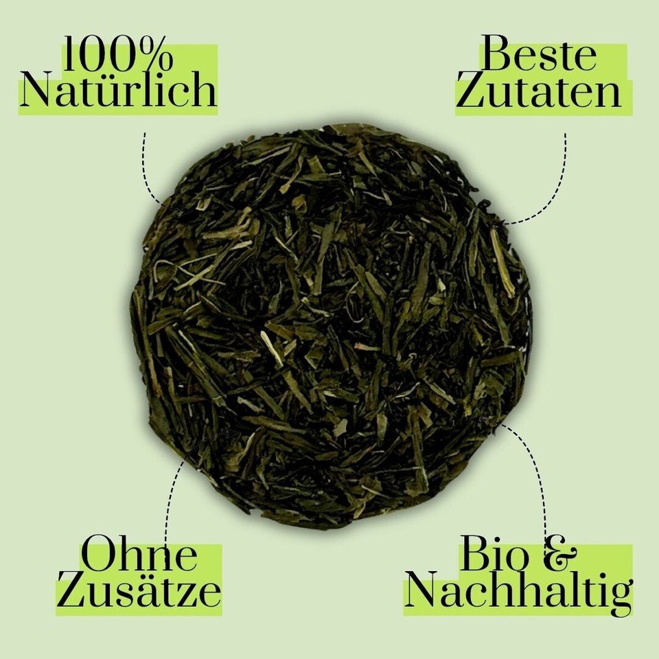 Sencha Fuji Bio Grüner Tee grasig süß koffeinhaltig Japanisch Teegenuss ...