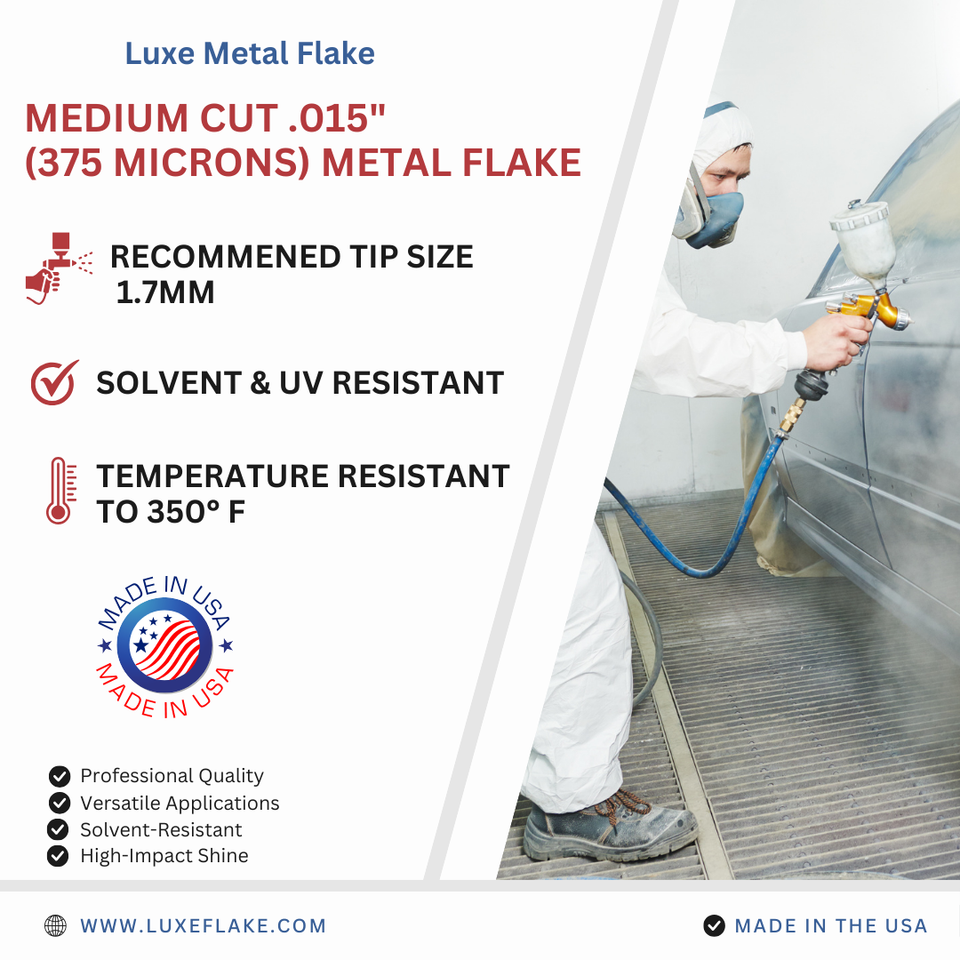 15oz Royal Red .015" Metal Flake, Auto Grade Medium Paint Additive ...