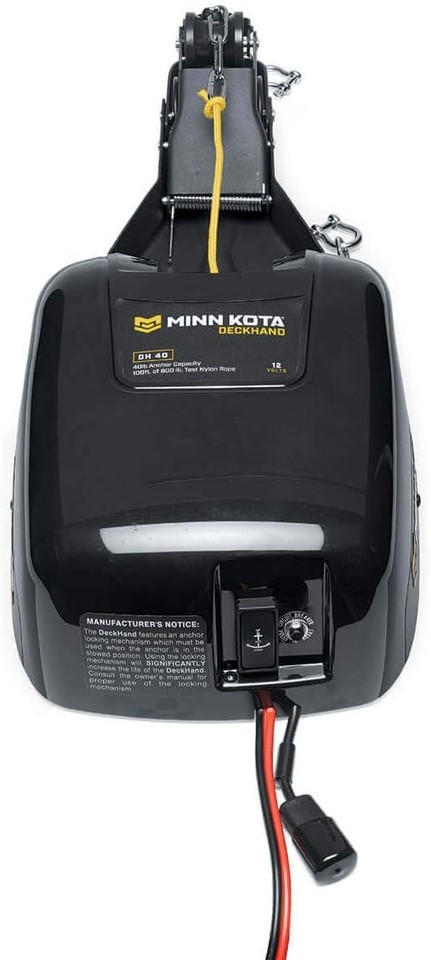 Minn Kota Deckhand DH 40 lb Electric Boat Anchor Winch with 100ft Rope ...