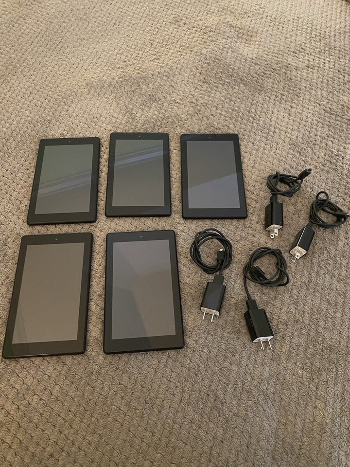 5 Amazon Fire 7 tablets (9th Gen.) 16GB, Wi-Fi, 7in - Black | eBay