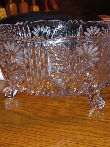Vintage 1980's Lead Crystal Footed Bowl Margaret Pattern Made in ...