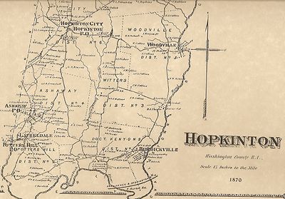 Hopkinton Hope Valley Wyoming Ashaway RI 1870 Maps with Homeowners ...