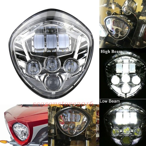 Chrome LED Motorcycle Headlight For Victory Cross Country Kingpin Vegas ...