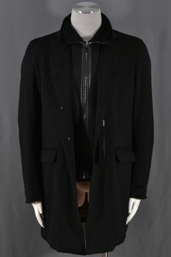 Gallotti Virgin Wool Shearling Zip Out Bib Men's Car Coat Jacket EU 56 ...