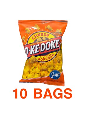 Jay’s OKE DOKE Cheese Flavored Popcorn 10 .625 Bags NEW SEALED | eBay