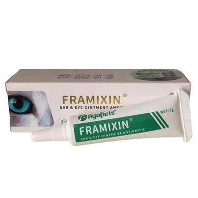 Agopets FRAMIXIN EAR & EYE OINTMENT ANTIBIOTIC For Cat S9G8 Eye Pet ...
