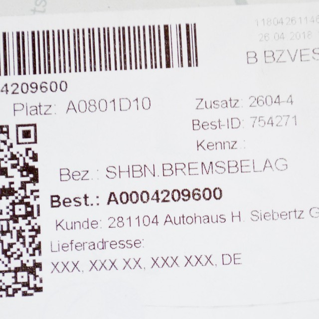 Mercedes-Benz GLE W166 Front Brake Pad Set A0004209600 Genuine for sale ...