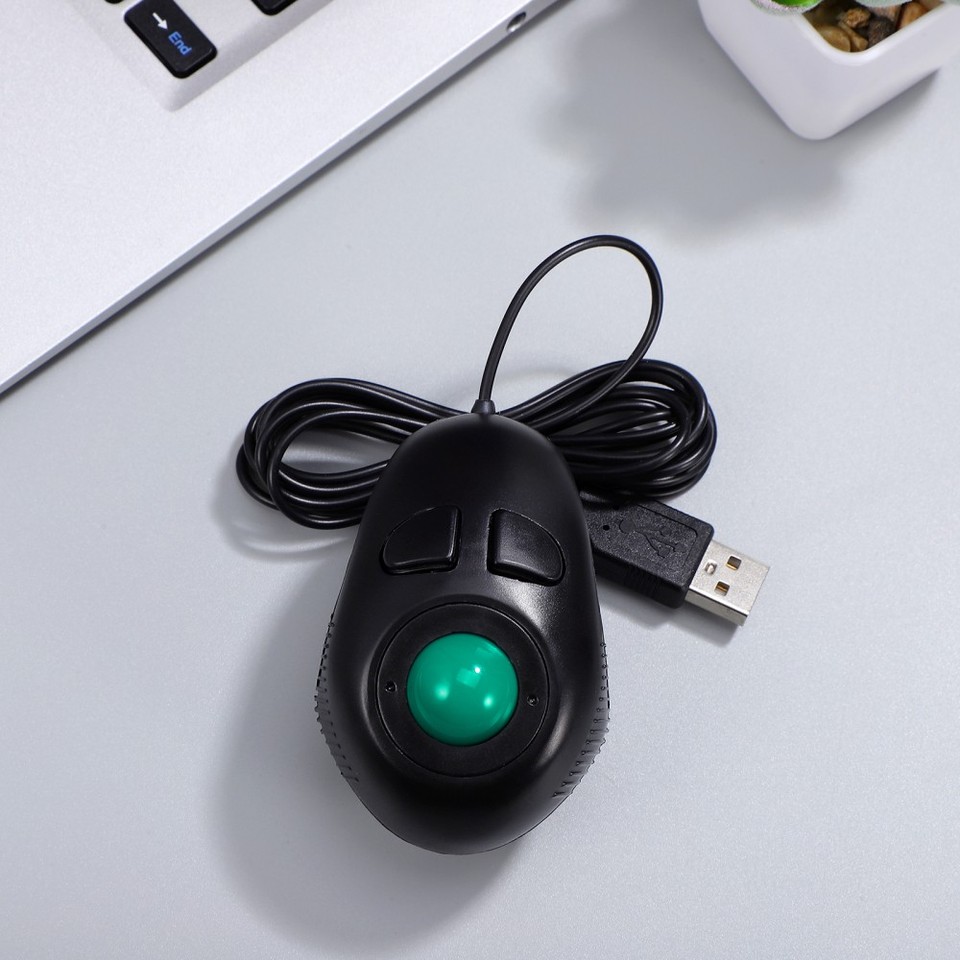 Lightweight USB Mini Trackball Mouse Wired for Easy Travel Black | eBay